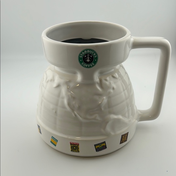 Starbucks | Dining | Starbucks White Ceramic Mug With Global Icons ...